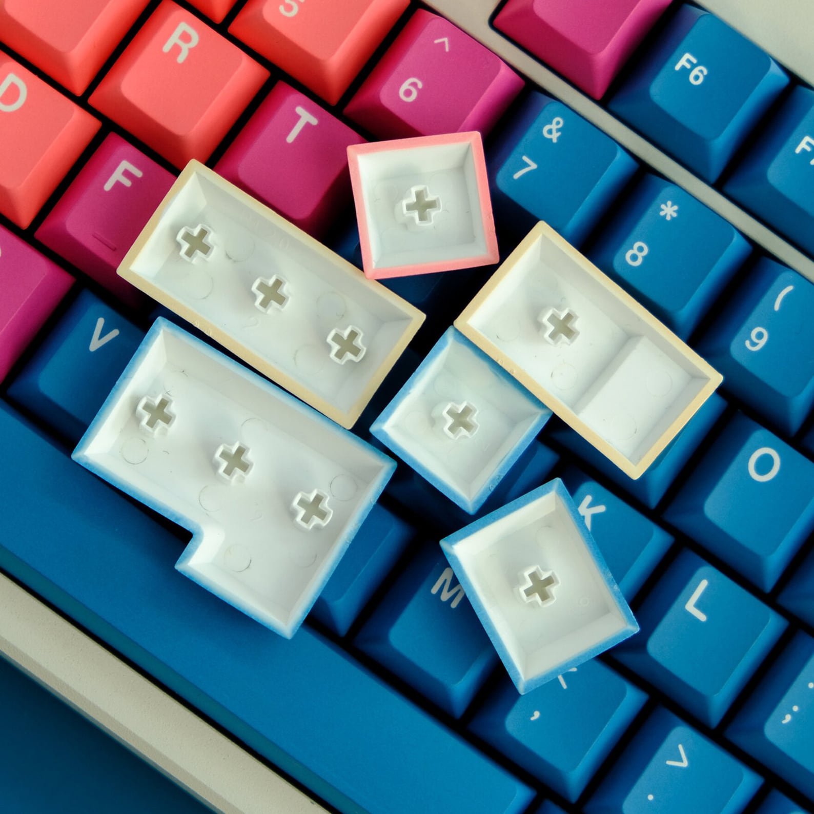 Vilebloom Colorful Gradient Keycaps | Cherry Profile Keycaps Set | PBT ...