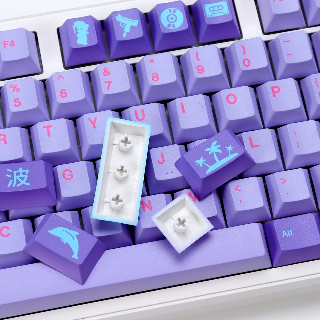 Vaporwave Style Keycaps Set | Japanese Hiragana N English | Cherry ...