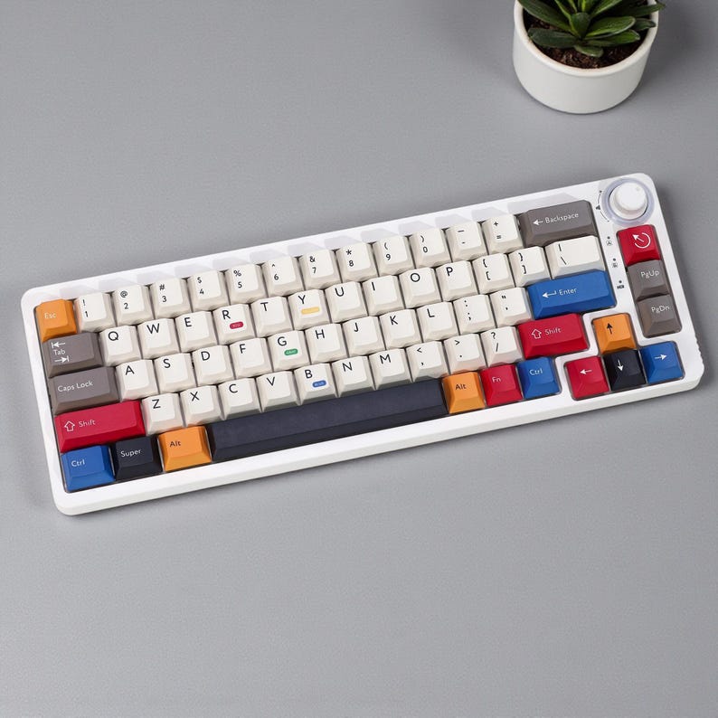 Retro Arcade 8-bit Keycap Set | Red & White Cherry Profile | PBT Dye ...