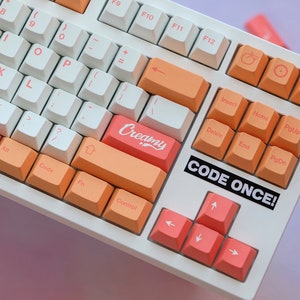 GMK Peaches N Cream Keycaps | Cherry Profile Keycaps Set | PBT Material ...