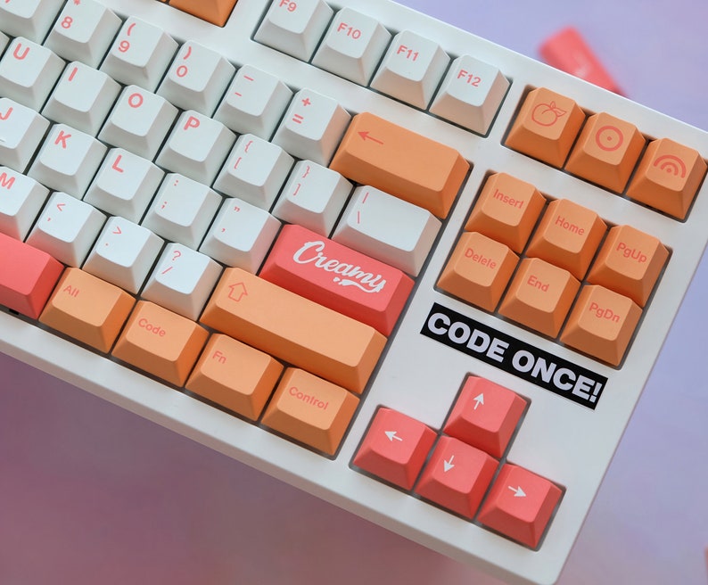GMK Peaches N Cream Keycaps Cherry Profile Keycaps Set PBT - Etsy