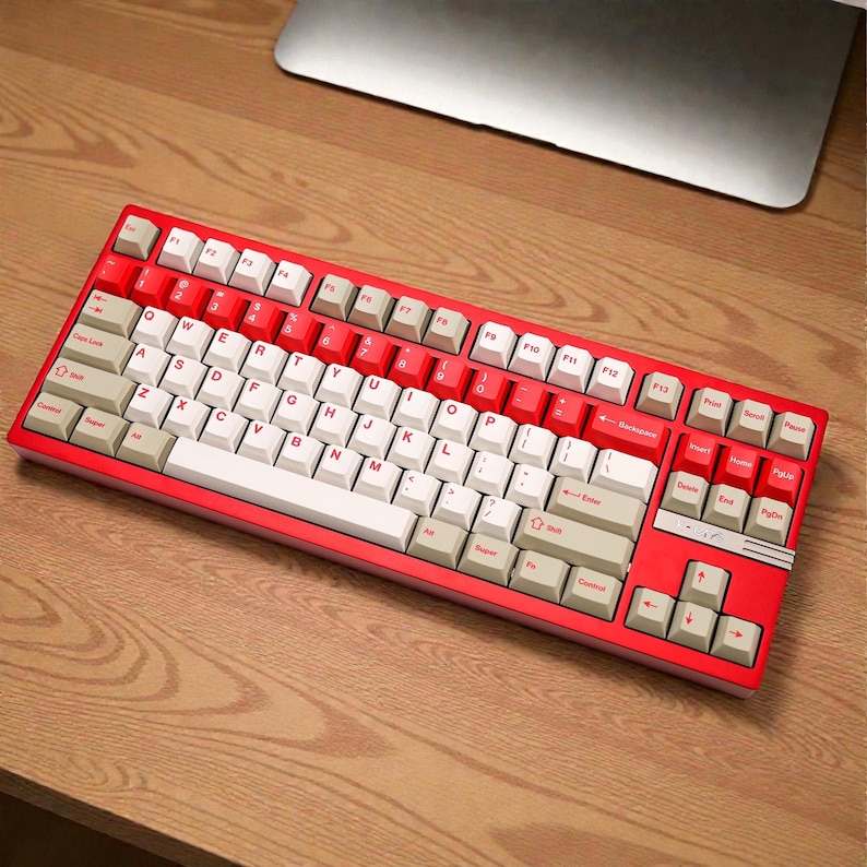 Retro Red N White PBT Keycap Set | Vintage 90s Style | Cherry Profile ...