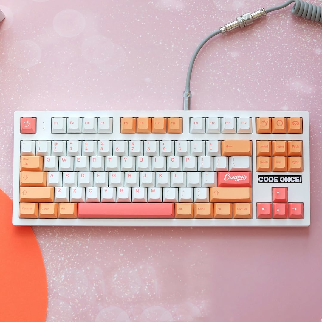 GMK Peaches N Cream Keycaps | Cherry Profile Keycaps Set | PBT Material ...