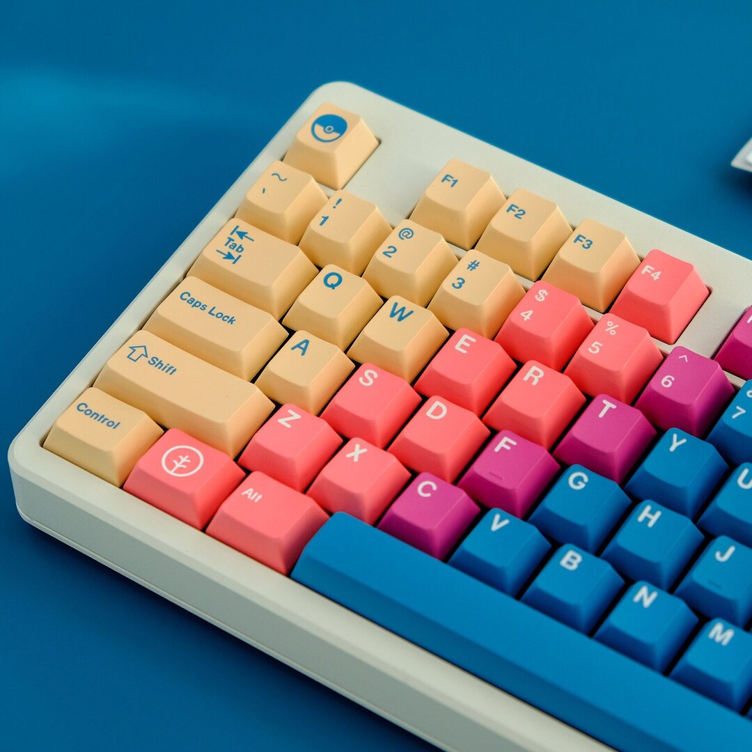 Vilebloom Colorful Gradient Keycaps | Cherry Profile Keycaps Set | PBT ...