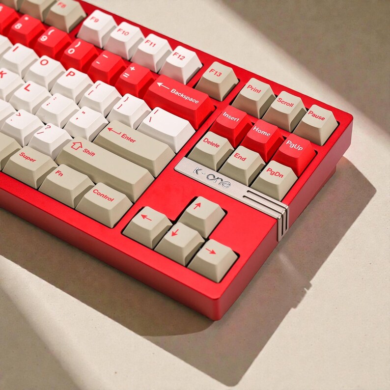 Retro Red N White PBT Keycap Set | Vintage 90s Style | Cherry Profile ...