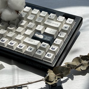 Black Cat Kuroneko Keycaps | Cherry Profile Keycaps Set | PBT Material ...