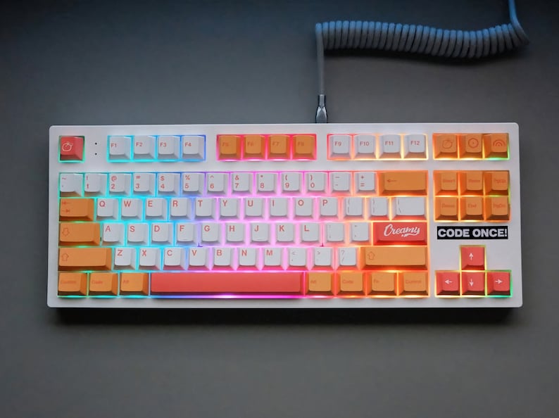 GMK Peaches N Cream Keycaps Cherry Profile Keycaps Set PBT - Etsy