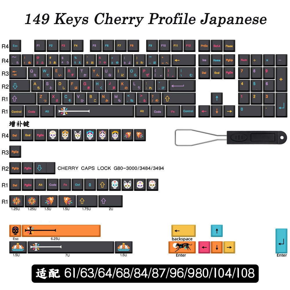 GMK Mictlán Keycaps Cherry Profile Keycaps Set PBT - Etsy Canada