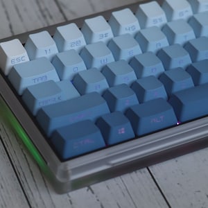 Fog Blue Gradient Keycaps | OEM Profile Keycaps Set | PBT Material ...