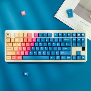 Vilebloom Colorful Gradient Keycaps | Cherry Profile Keycaps Set | PBT ...