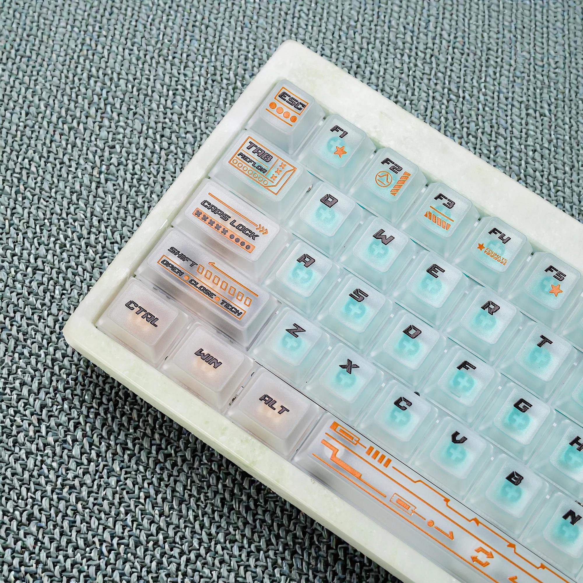 Cyberpunk Mecha Transparent Keycaps | Cherry Profile | RGB Shine ...