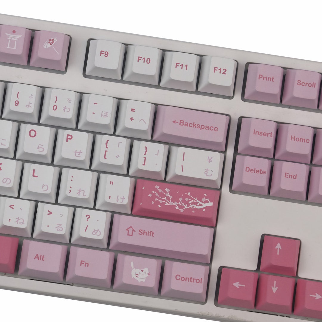 GMK Nightsakura Cat Keycaps | Cherry Profile Keycaps Set | PBT Material ...