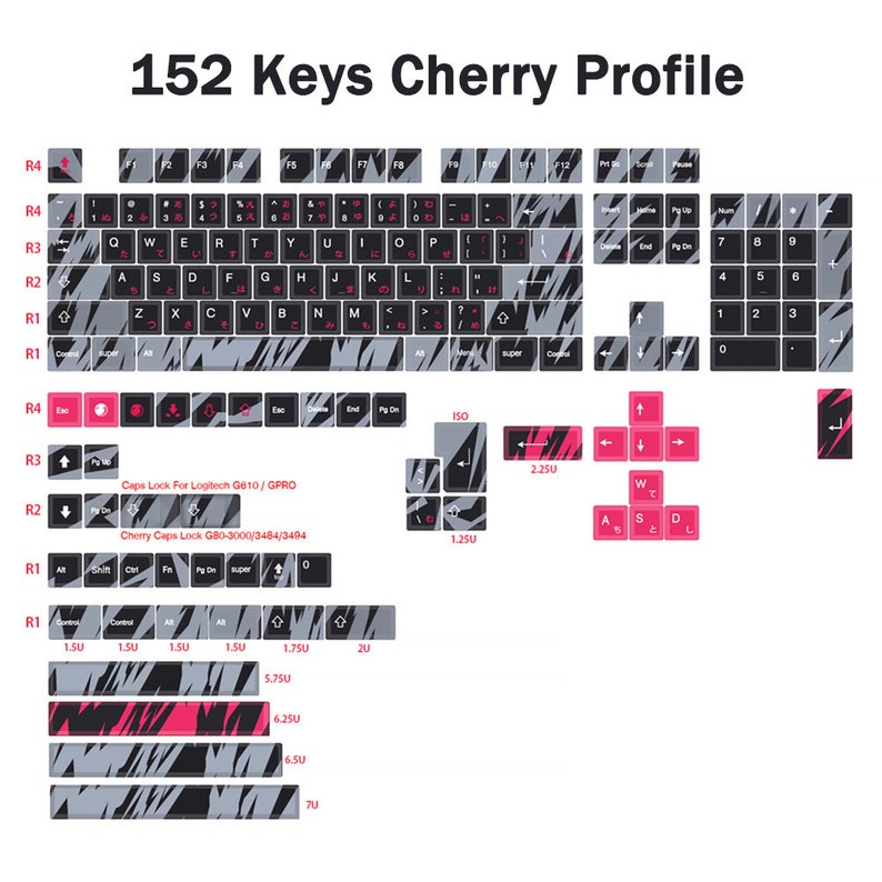 Japanese Camouflage Keycaps Cherry Profile Keycaps Set PBT - Etsy