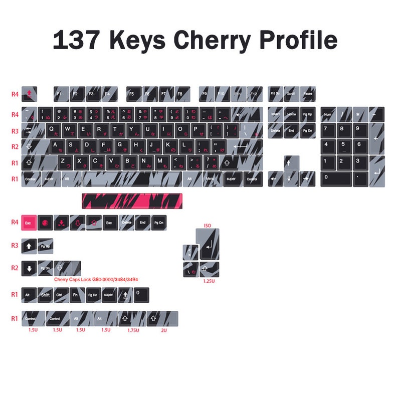 Japanese Camouflage Keycaps Cherry Profile Keycaps Set PBT - Etsy