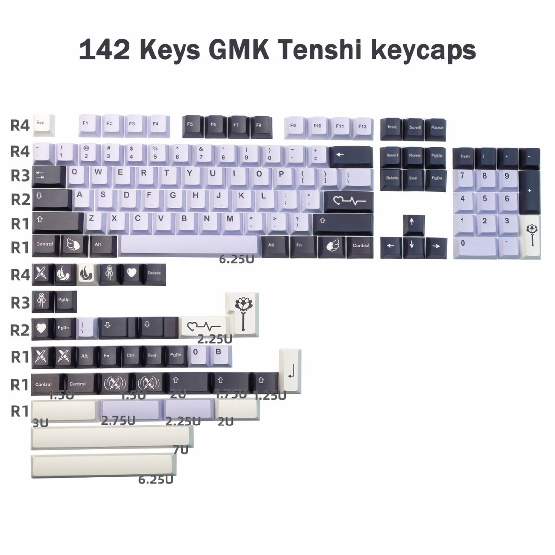 GMK Tenshi Keycaps Cherry Profile Keycaps Set PBT Material - Etsy