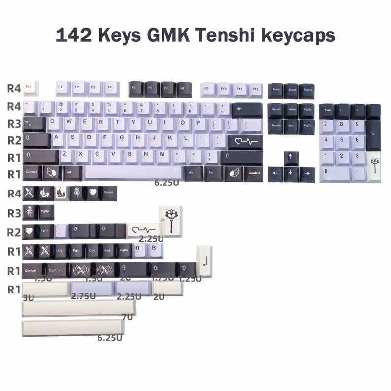 GMK Tenshi Keycaps Cherry Profile Keycaps Set PBT Material - Etsy