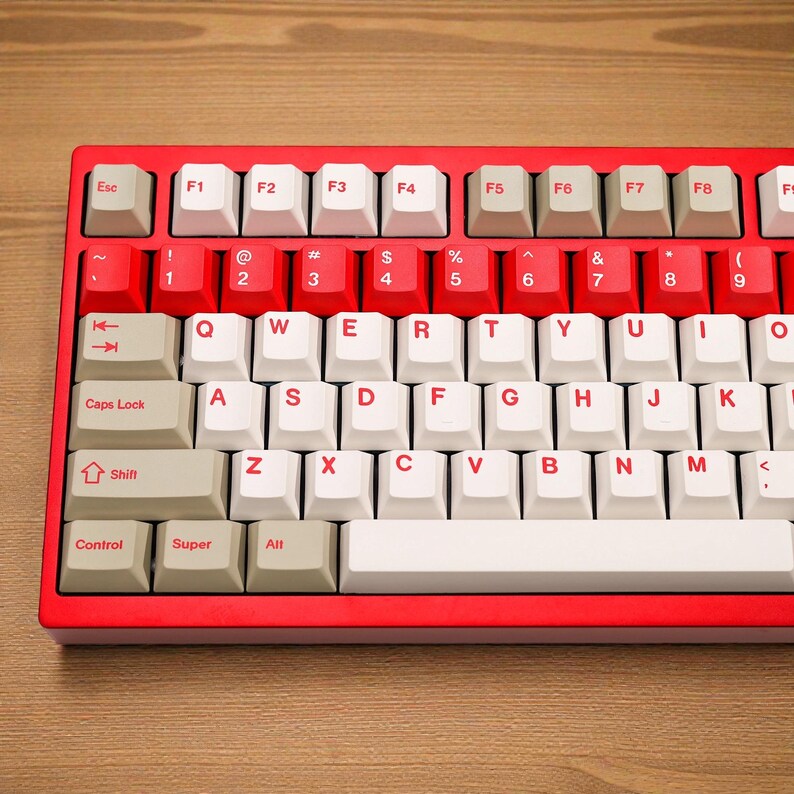 Retro Red N White PBT Keycap Set | Vintage 90s Style | Cherry Profile ...