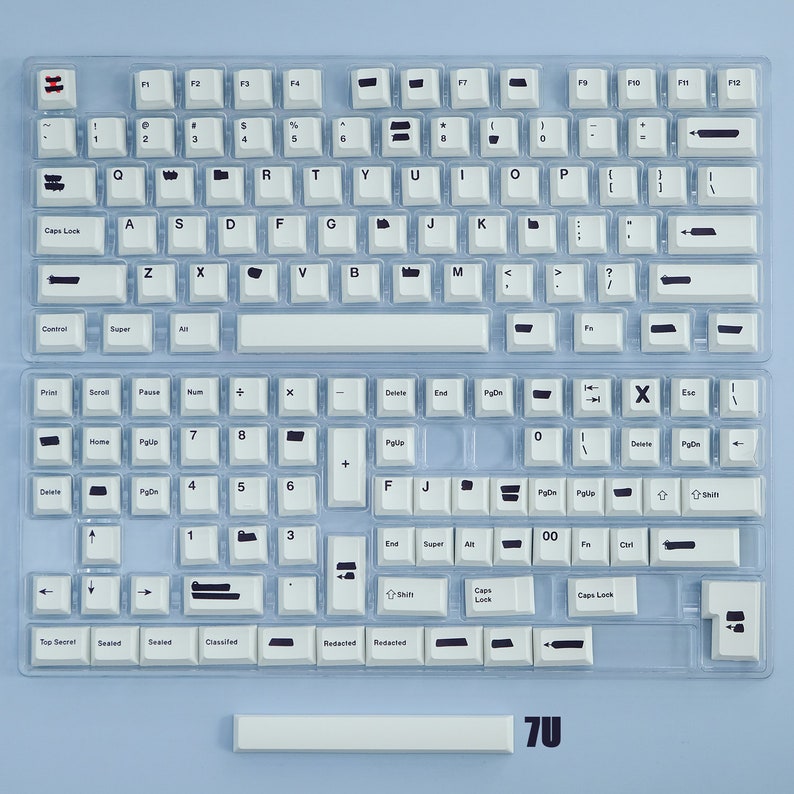GMK Redacted Keycaps Cherry Profile Keycaps Set PBT - Etsy