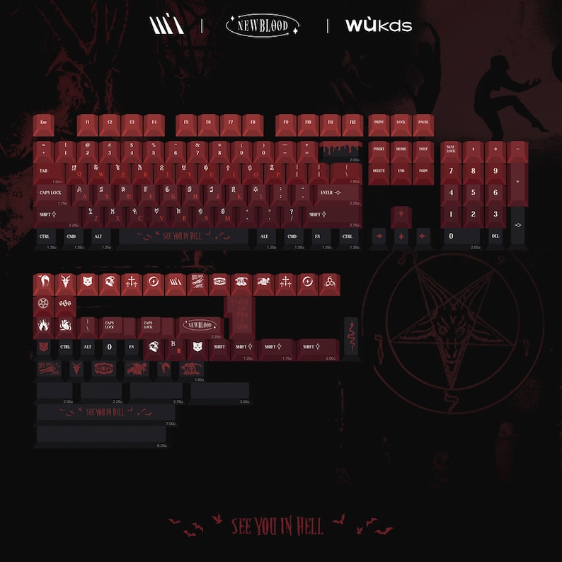 New Blood PBT Keycap Set | 5-side Dye-sub | Cherry Profile | 152 Keys ...