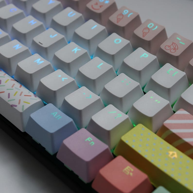 Backlight Ice Cream Keycaps OEM Profile Keycaps Set PBT Material ...