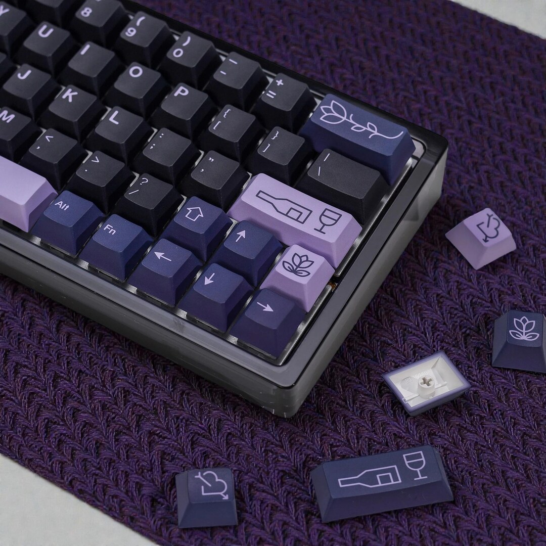 First Love Dark Purple Keycaps | Korean Hangul Theme | Cherry Profile ...