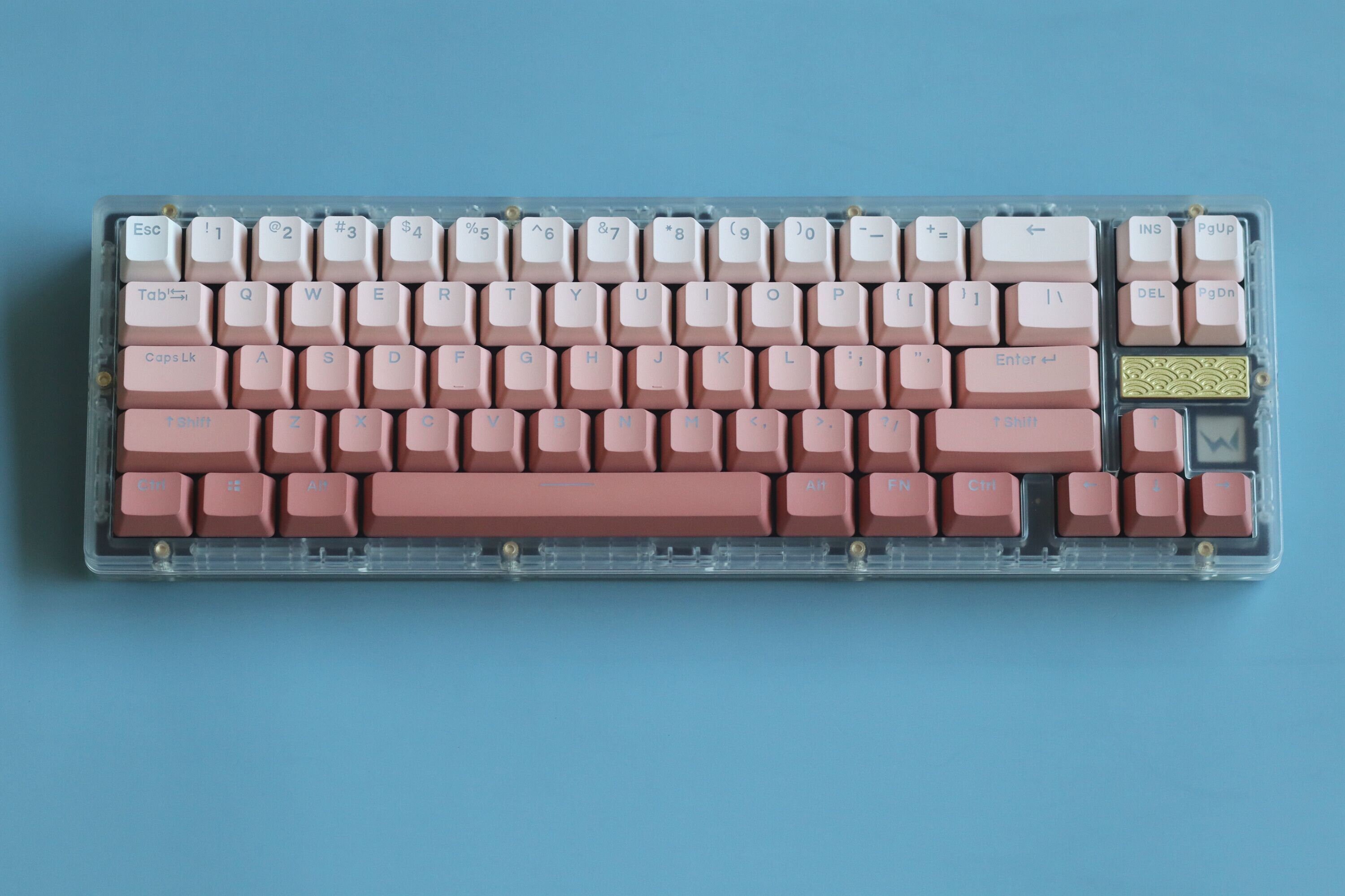 Pink Gradient Top Print Keycaps OEM Profile Keycaps Set PBT Material ...