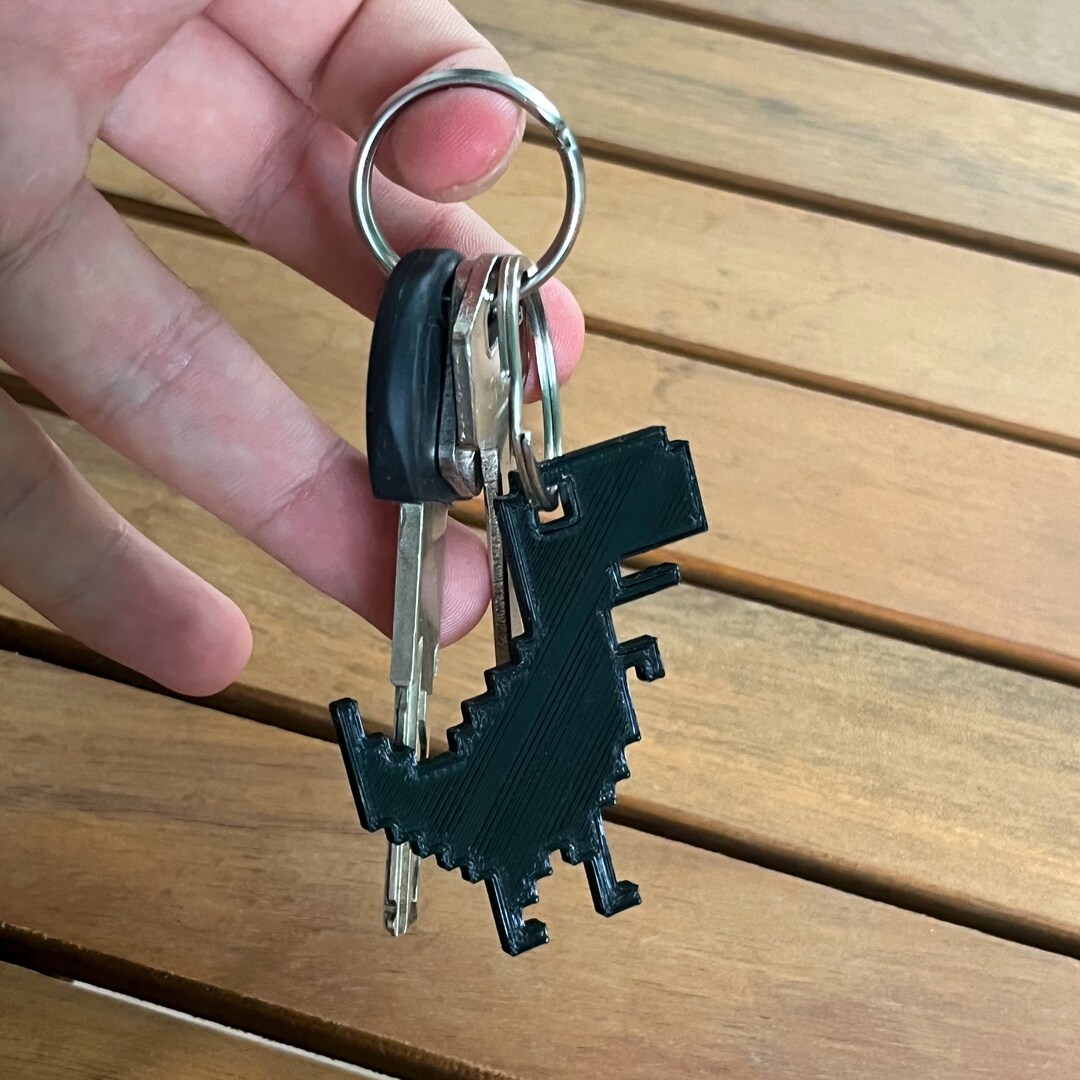 Dino Chrome Keychain | Cool Google Dinosaur T-rex Keychain | Gift for T ...