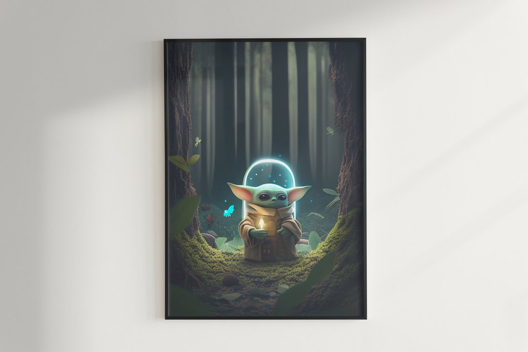 Digital Print Realistic Image Baby Yoda Wall Art Mandalorian Poster ...