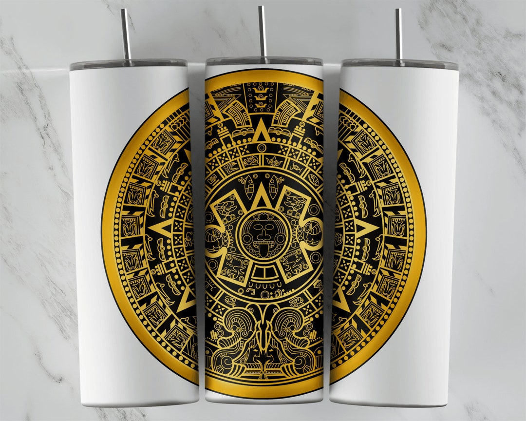 Aztec Calendar Sublimation Design, 20oz Skinny Tumbler, Vinyl Wrap ...