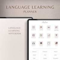 Language Learning Planner Printable,language Study Notebook,vocabulary ...