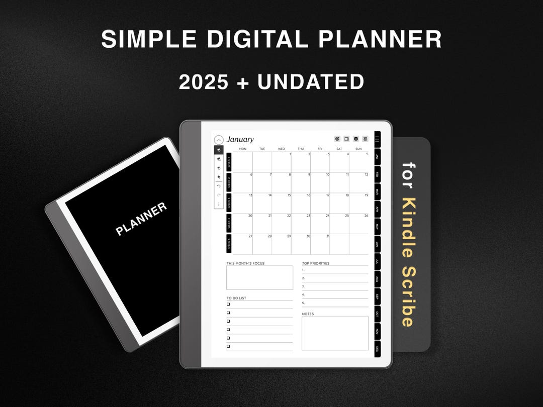 Kindle Scribe Simple Digital Planner, Kindle Scribe 2025 Planner ...