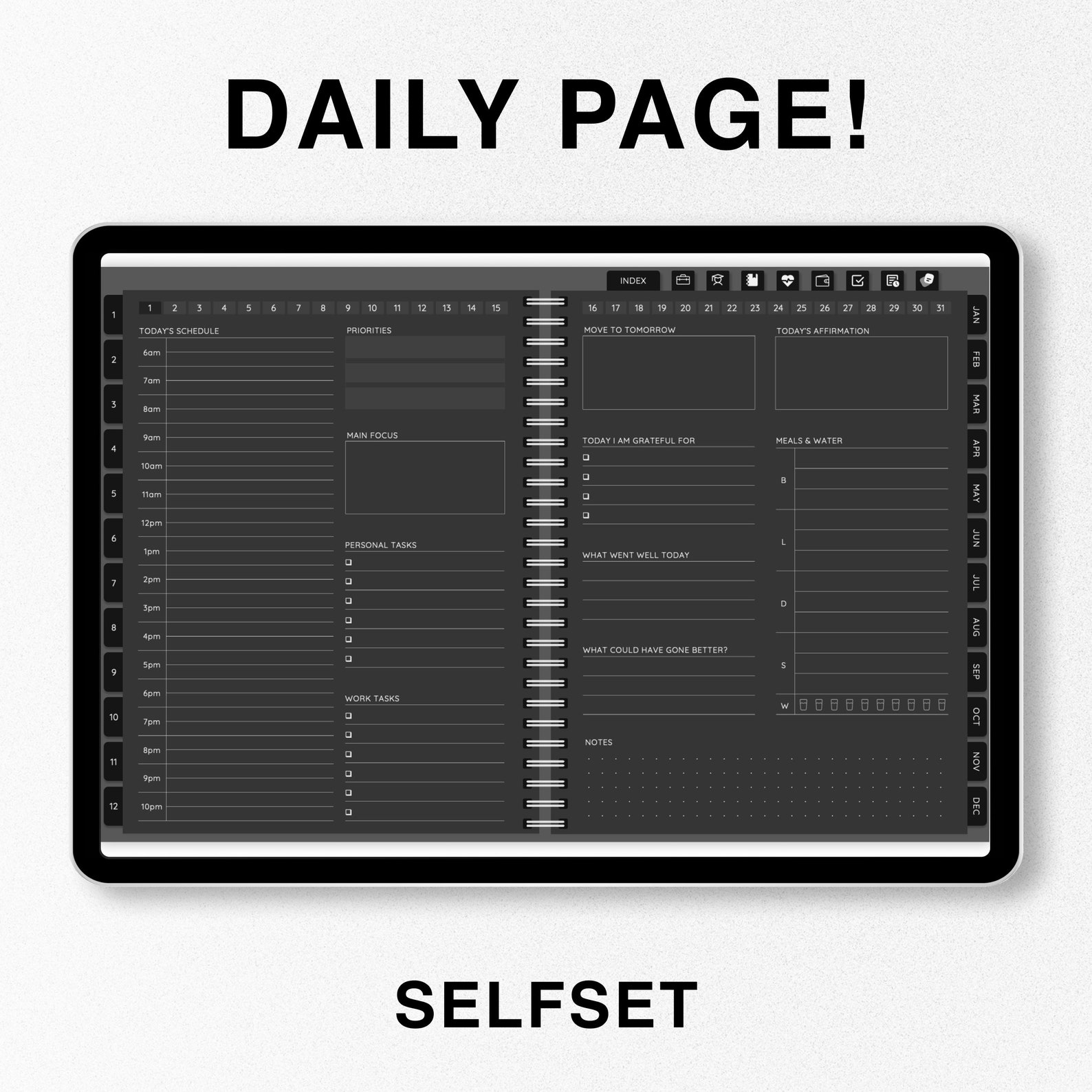 Undated Digital Teacher Planner, Undated Dark Lesson Planner, Academic ...