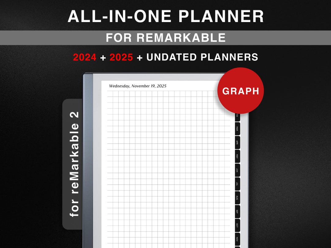 ALL-IN-ONE Planner for Remarkable 2, 2024 2025 Undated, Remarkable 2 ...