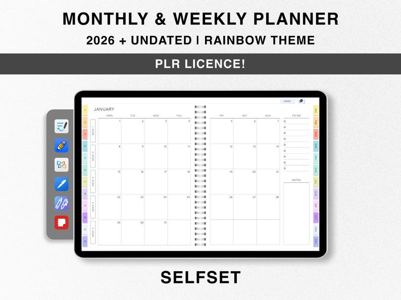 PLR 2026 Simple Digital Planner, MRR Planner, Undated Planner, Resell ...