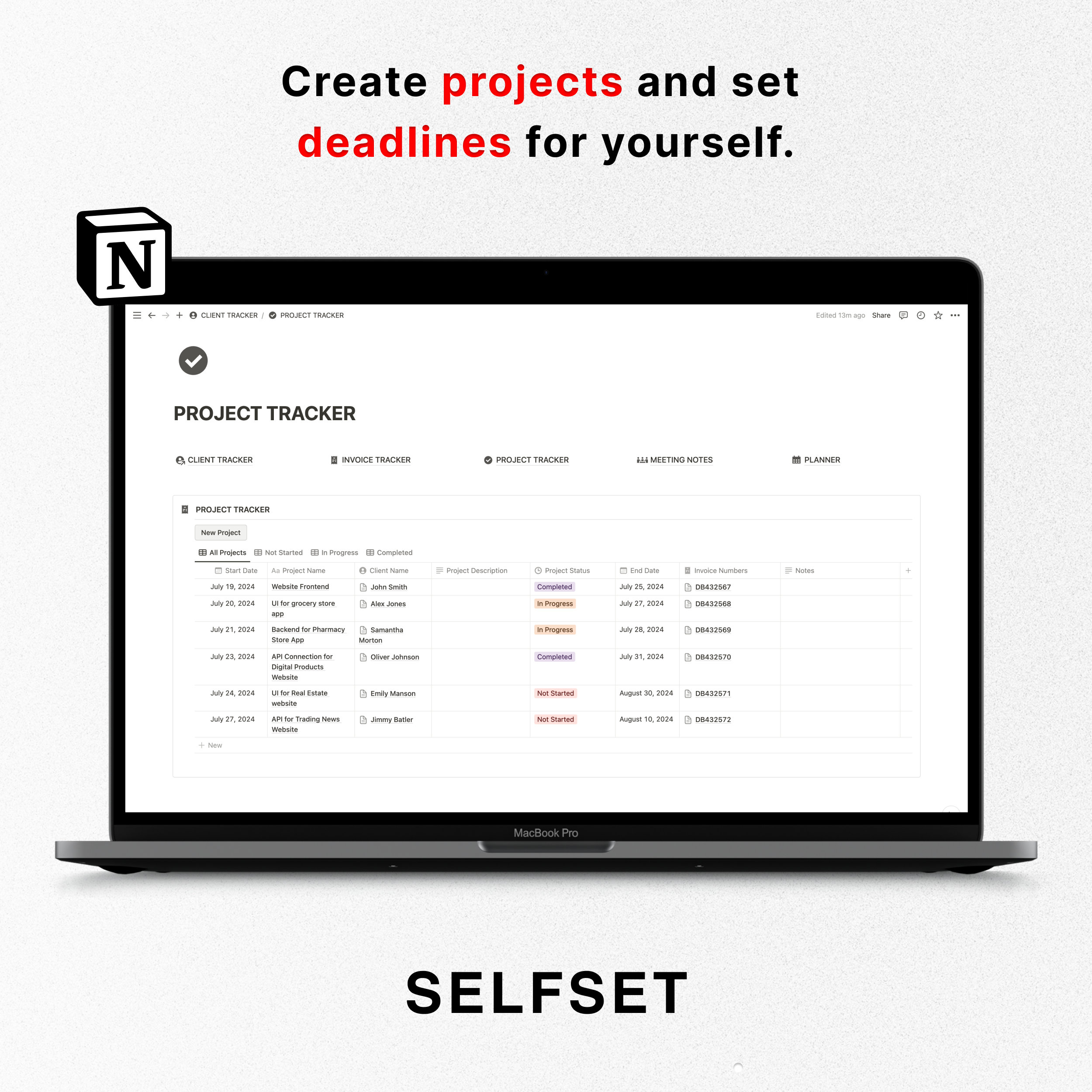 Notion Client Tracker, Notion Template, Business Planner, Client ...