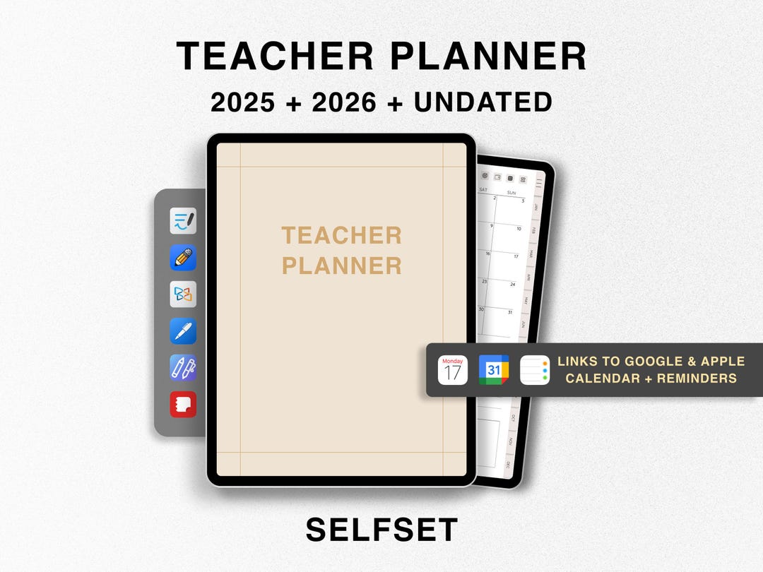 2025 + 2026 Digital Teacher Planner, Dated + Undated Lesson Planner ...