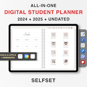 2024 2025 Student Planner & Undated, Digital Goodnotes Planner ...