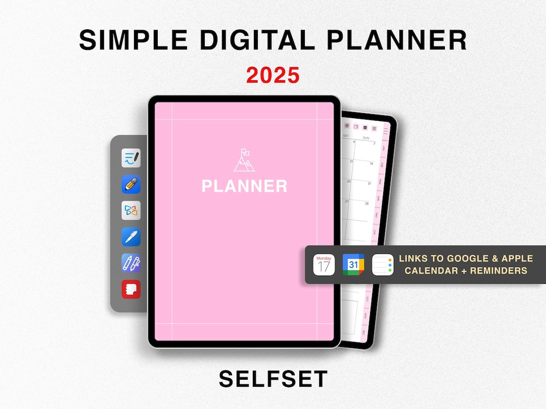 2025 Simple Digital Planner | Pink Planner | 2025 Daily, Weekly ...