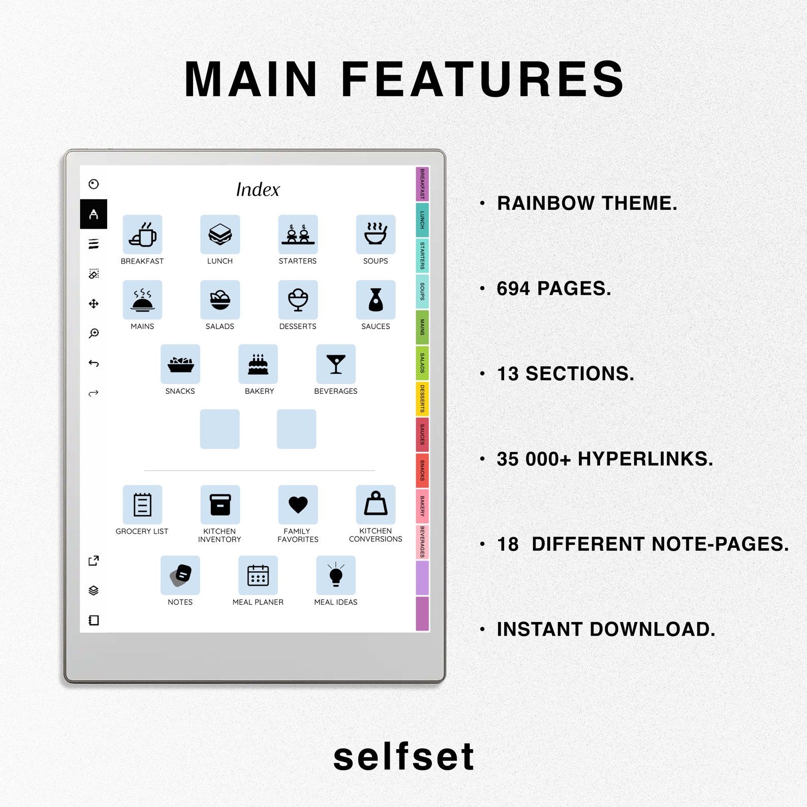 Recipe Book for Remarkable Paper Pro, Color Recipe Journal, Recipe ...