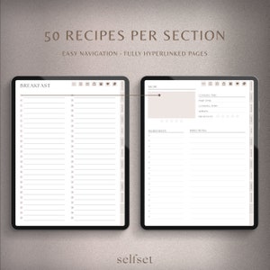 Digital Recipe Book, Digital Recipe Journal, Goodnotes Recipe Template ...