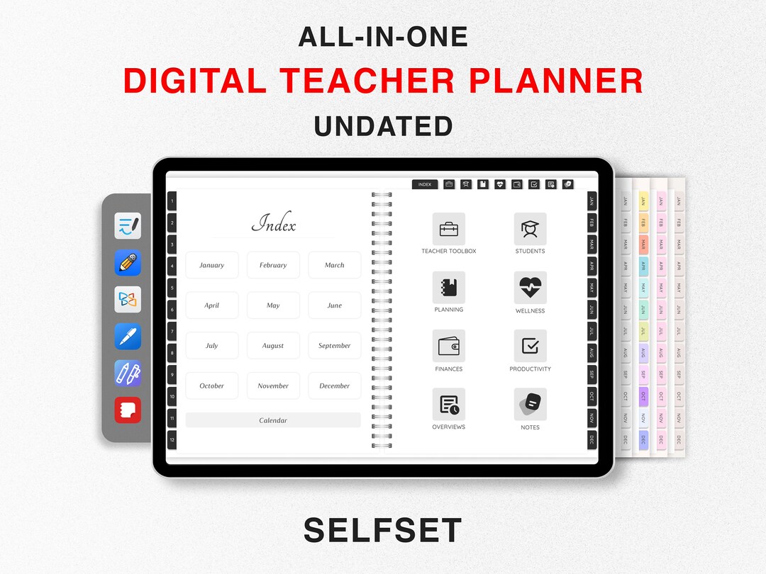 Undated Digital Teacher Planner, Undated Lesson Planner, Academic ...