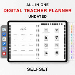 Undated Digital Teacher Planner, Undated Lesson Planner, Academic ...