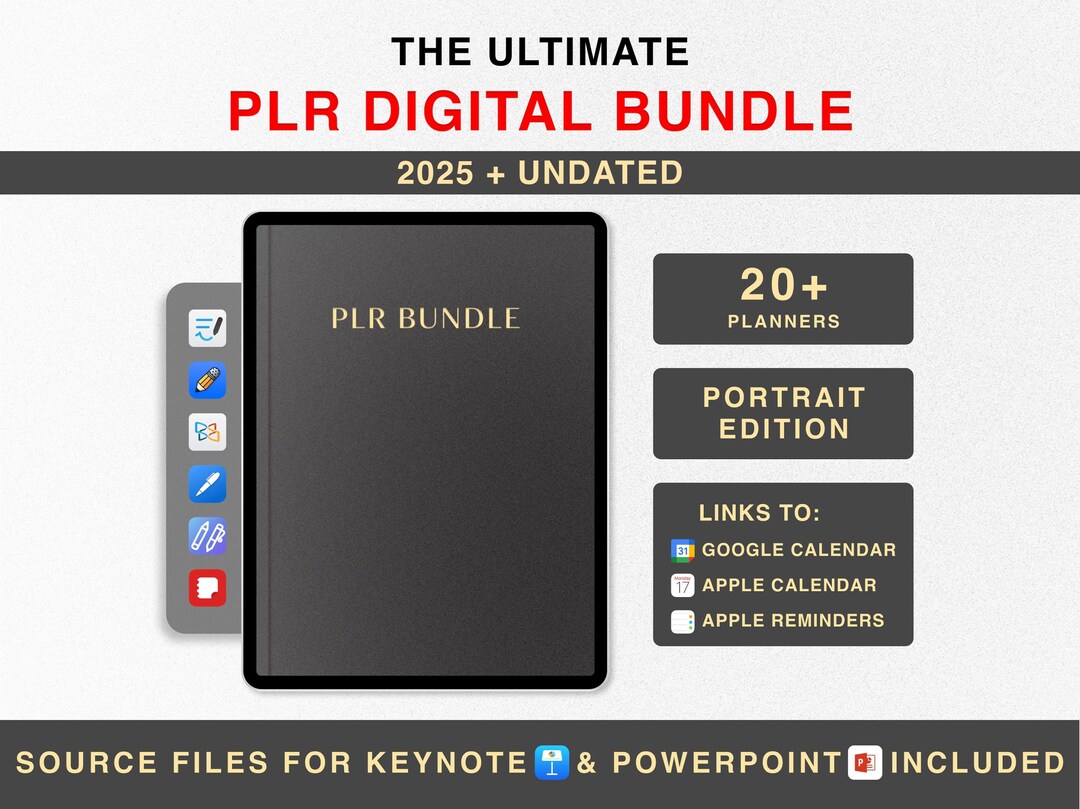 PLR 2025 Digital Planner Templates for Goodnotes, 2025 PLR Digital ...