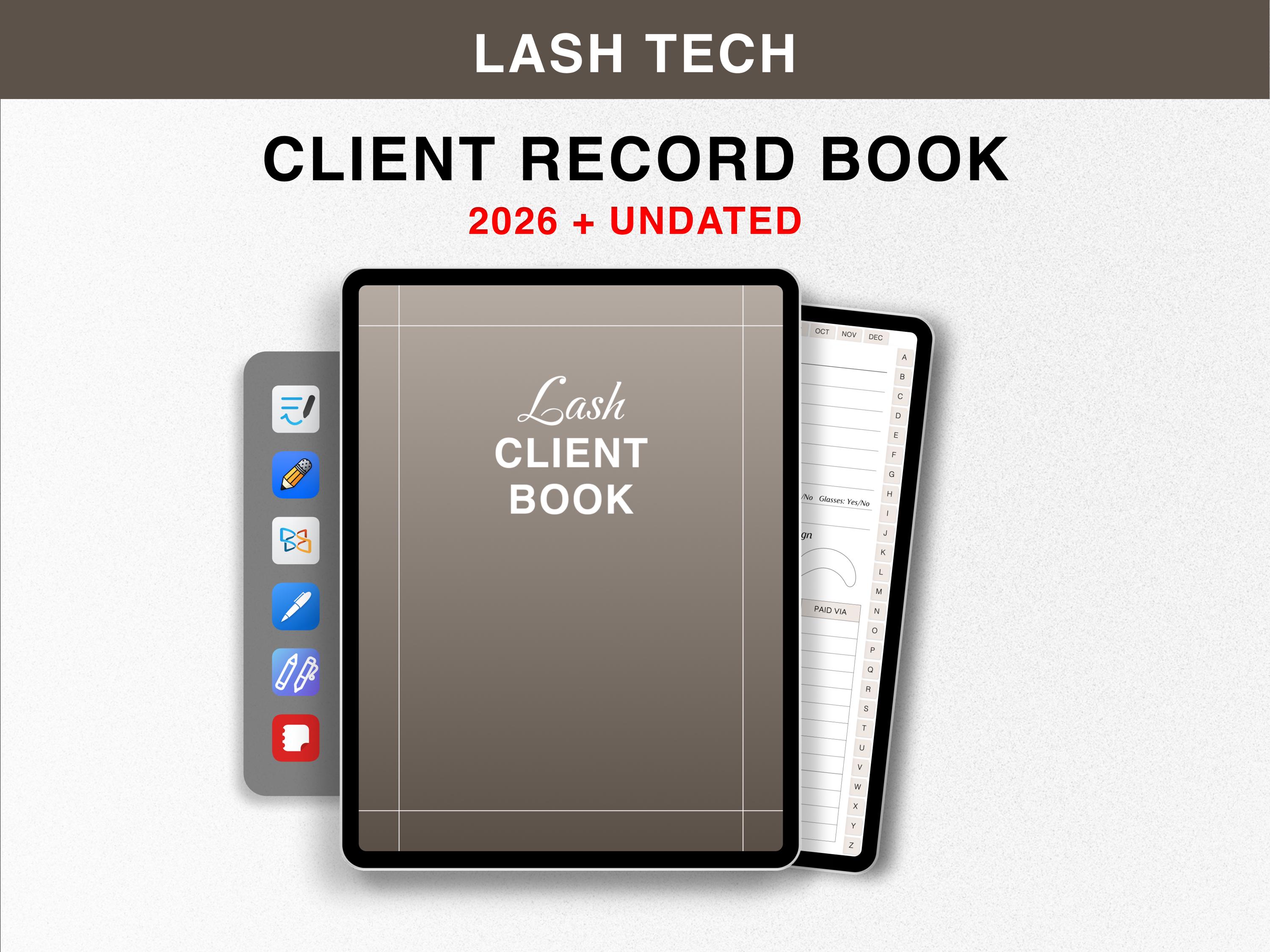 Digital Client Record Book 2026 for Goodnotes, Undated Client Tracker ...