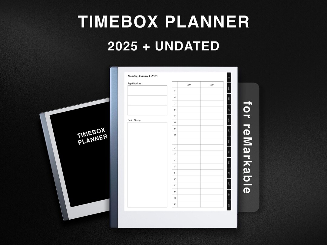 Timebox Planner for Remarkable, 2025 Time Blocking, to Do List, Brain ...