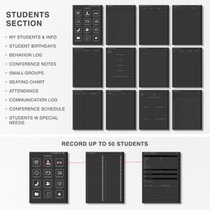 2024 2025 Digital Teacher Planner, Dark Mode Dated Undated Lesson ...