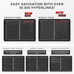 Undated Digital Teacher Planner, Undated Dark Lesson Planner, Academic ...