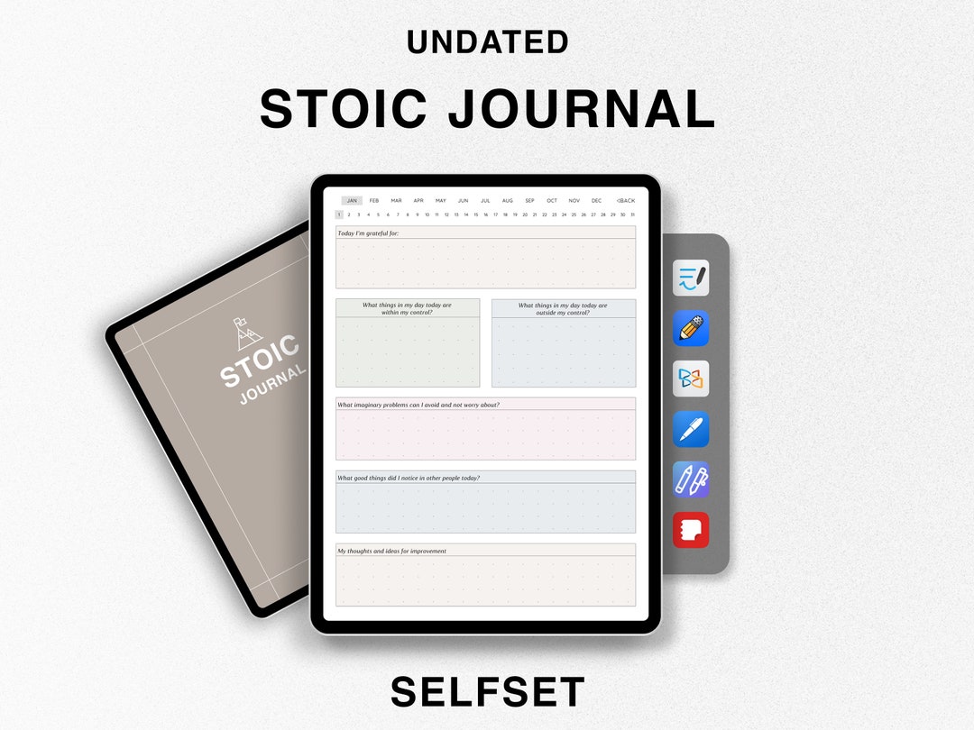 Digital Stoic Journal, Stoicism Calendar, Focus Journal, Control ...