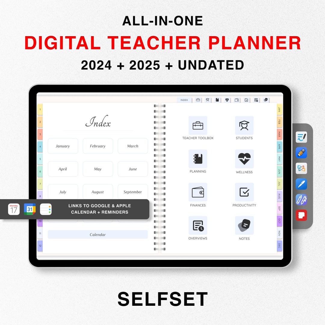 2024 2025 Digital Teacher Planner Undated Lesson Planner, Academic ...