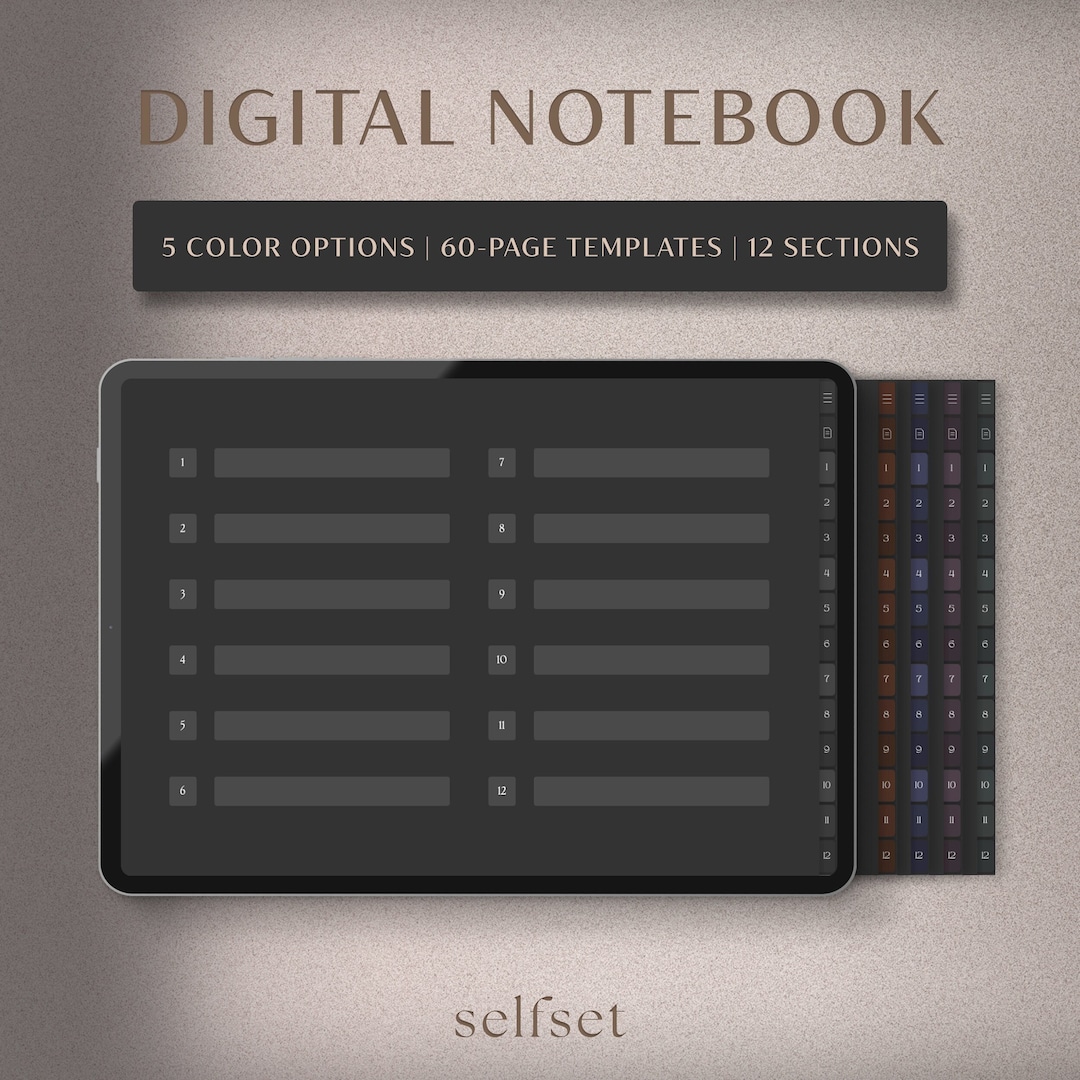 Digital Notebook | Goodnotes Notebook, Student Notebook, Dark Notebook ...